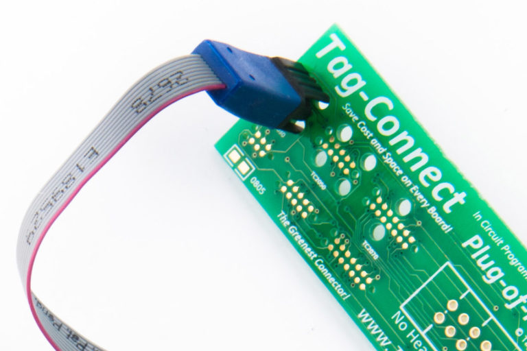 Demo PCB for small footprint programming connectors | Tag-Connect