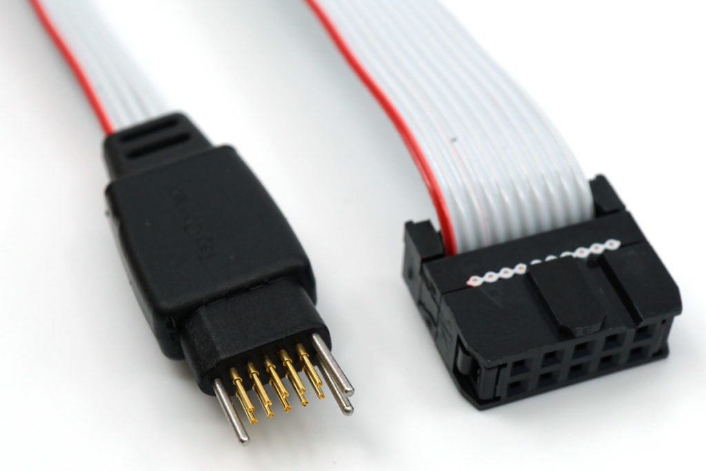 10-Pin No-Legs Plug-of-Nails™ IDC cable - MCU debug | Tag-Connect